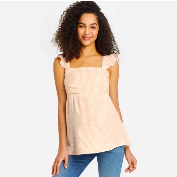 Ingrid & Isabel | Tops | Flutter Sleeve Tie Back Maternity Tank Large ...